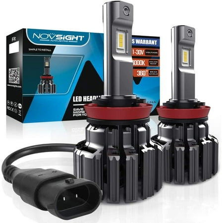 NOVSIGHT H11/H9/H8 Headlight Bulbs, 12000 Lumens Headlights High/Low ...