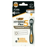 BIC Flex 5 Hybrid Men's Disposable Razor with 5 Blades, 1 Handle and 6 ...