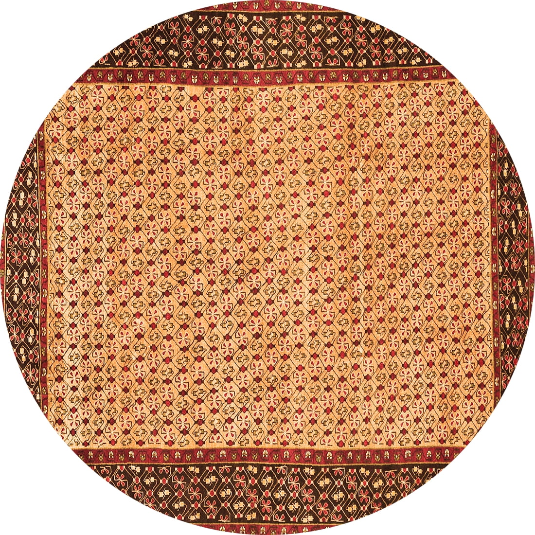 Ahgly Company Indoor Round Persian Orange Traditional Area Rugs, 8 ...