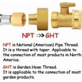 POWSDC-Brass Garden Hose Adapter 3/4" GHT Female to 3/8" NPT Male ...