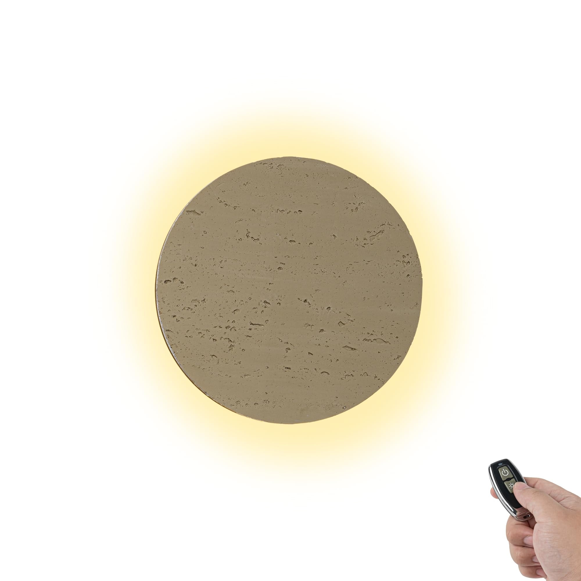 Click here for Fsliving Stone Textured Handmade Beige Wall Sconce... prices