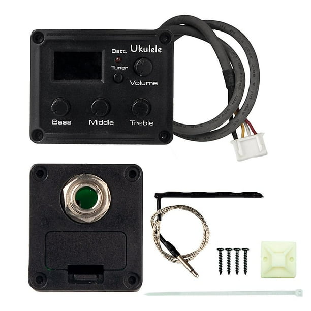 New 3 band electronic ukulele lcd pickup mini hawaii guitar eq equalize hard piezo uk tuner ...