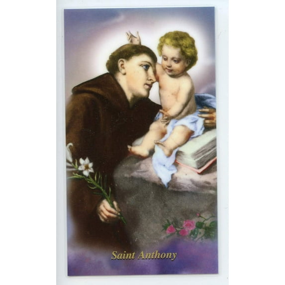 St. Anthony - Relic Laminated holy card - Blessed by Pope Francis ...