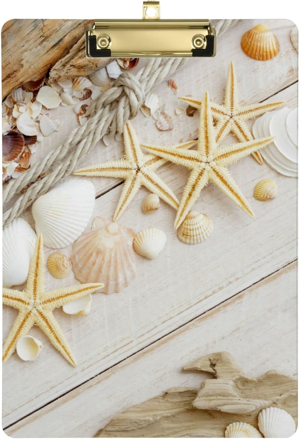 FMSHPON Sea Shells Clipboard Hardboard Wood Nursing Clip Board and Pull ...