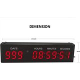 BTB SIGN LED Countdown Clock with Remote, 1.8'' 9 Digits Digital Timer ...