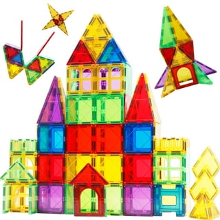 Magblock Magnetic Tiles Set, 100PCS STEM 3D Construction Magnet Toy ...