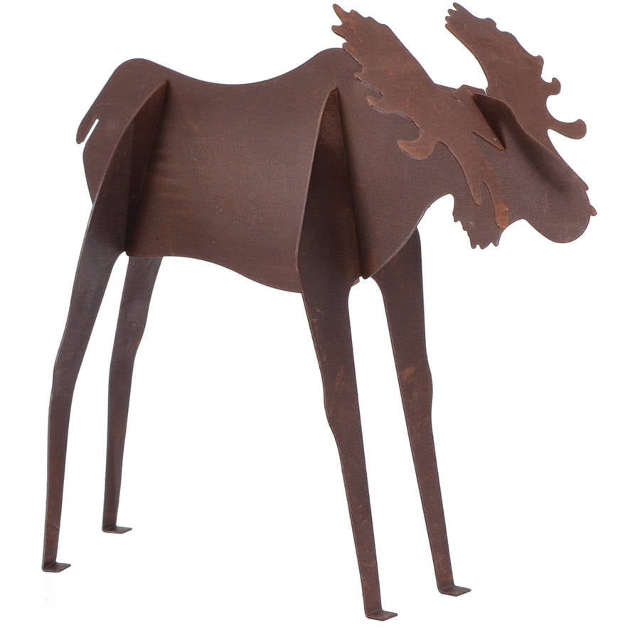 Universal Home and Garden MSMS-64 13"L x 4"W x 14"H Steel Rusty Moose ...