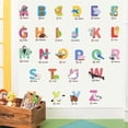 Cartoon Animal Alphabet Wall Stickers for Kids - 26 Self-Adhesive ...