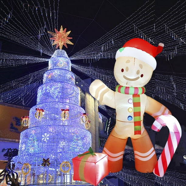 Hombre de Pan de Jengibre Inflable de Navidad con Gorro de Papá Noel ...