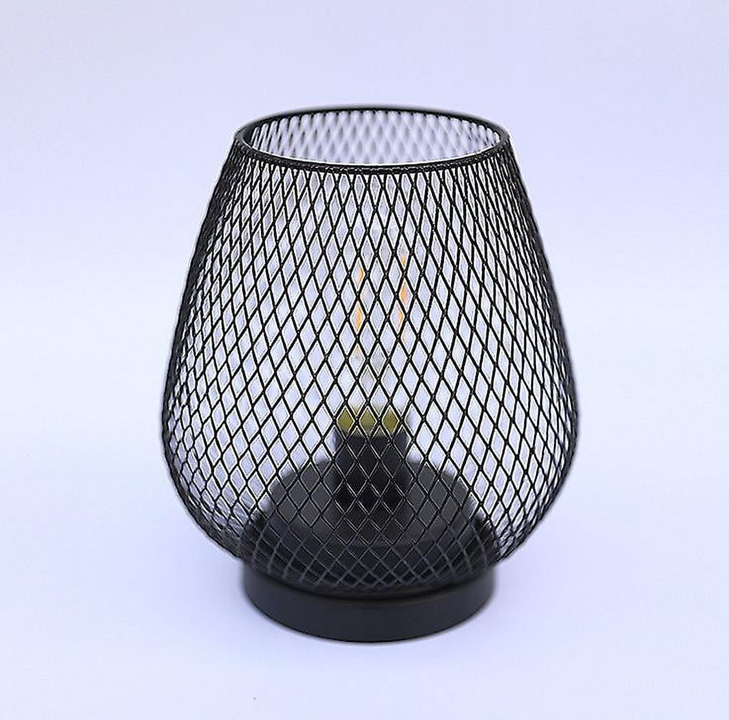Linterna LED con jaula de metal de diseño, luz decorativa inalámbrica ...