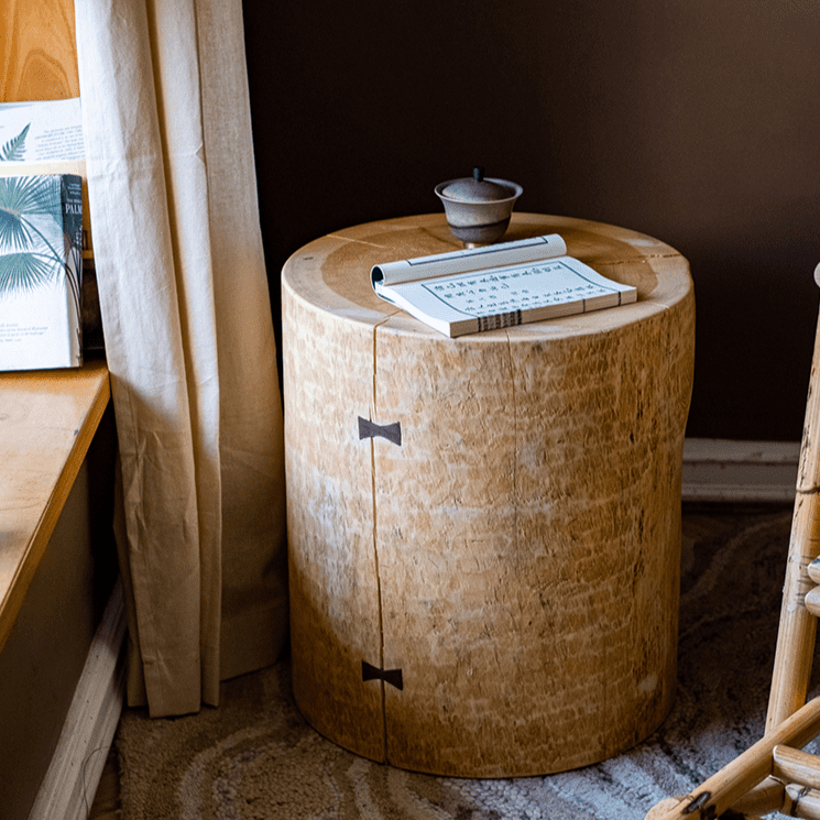 Pine Wood Pedestal Table Side Table - Walmart.com