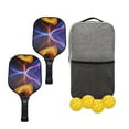 Pickleball Paddle Set 4x Pickleballs Balls with Carry Bag Pickleball ...