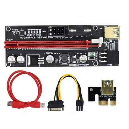 1Set PCI-E Riser VER009S Plus GPU PCIE Card PCI E X16 to X1PCI Express ...