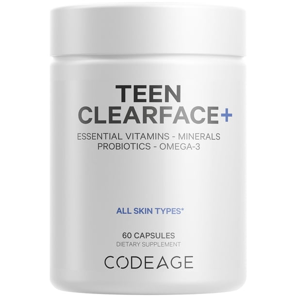 Suplemento Codeage Teen Clearface Adolescent 60 cápsulas | Bodega ...