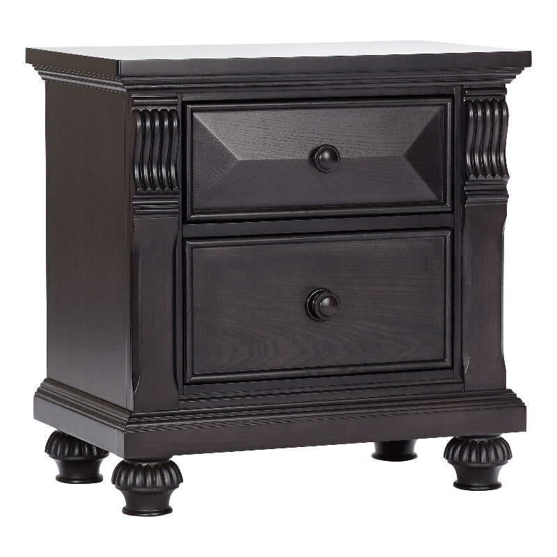Pemberly Row Traditional Wood Nightstand in Bittersweet Finish ...