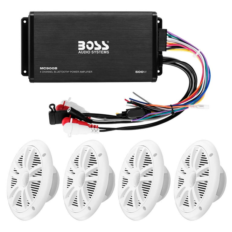 Boss Audio Waterproof Bluetooth Marine Amplifier & Speakers Boss Audio Waterproof Bluetooth Marine Amplifier & Speakers