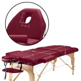 Saloniture Professional Portable Massage Table with Backrest - Burgundy ...