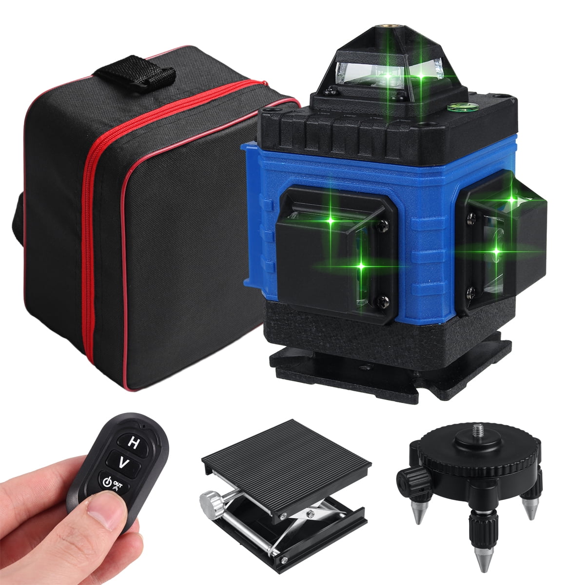 Fasget 16 Line Green Light Laser Level, Auto Self Leveling Rotary Cross ...