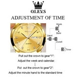 OLEVS Men's Quartz Watch, Two-Tone Gold Stainless Steel, Waterproof ...