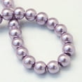 Baking Painted Pearlized Glass Pearl Round Bead Strands Plum 6~7mm Hole ...