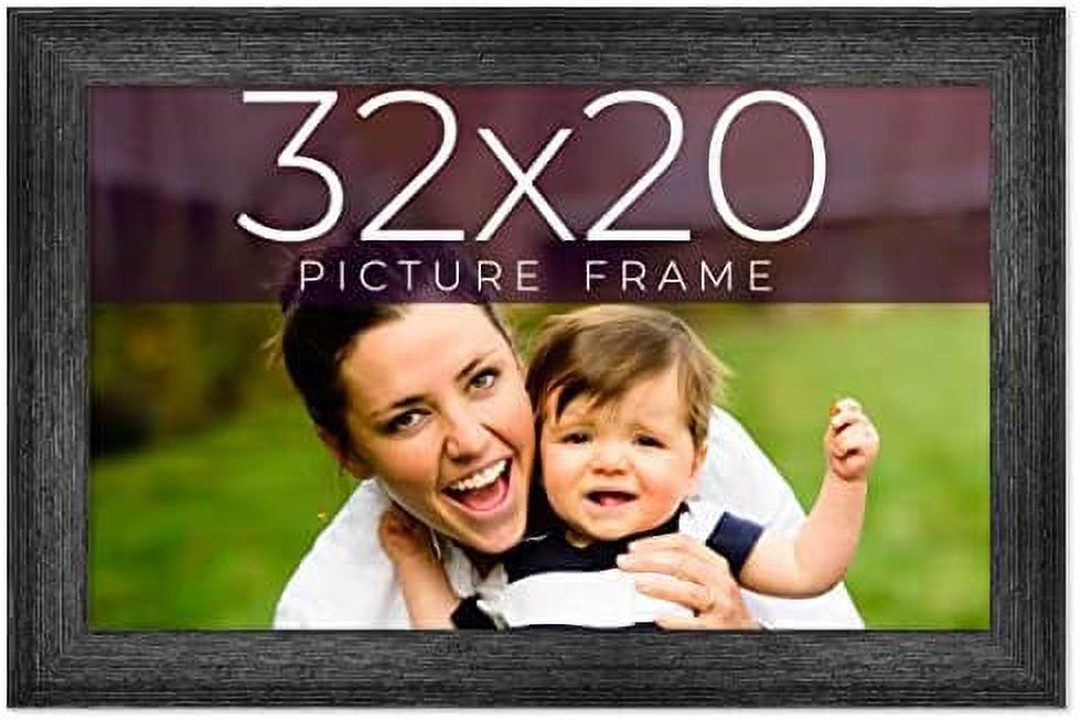 32X20 Frame Black Real Wood Picture Frame Width 1.5 Inches | Interior ...