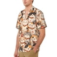 Cute Cartoon Lucky Cat Men's Shirts Short-Sleeved with All-Over Prints ...
