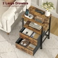 "JOZ Nightstand with Charger, Small Night Table for Bedroom, Rustic ...