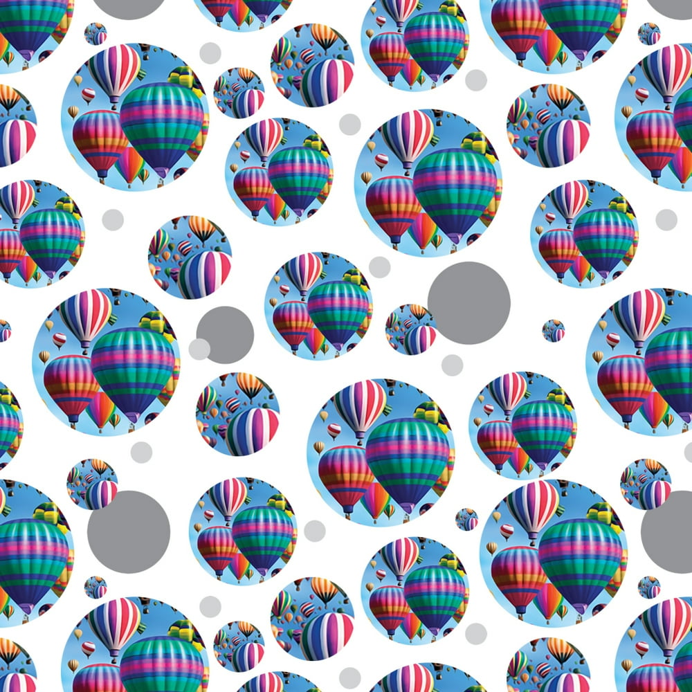 Hot Air Balloon Day Pattern Birthday Premium Gift Wrap Wrapping Paper ...