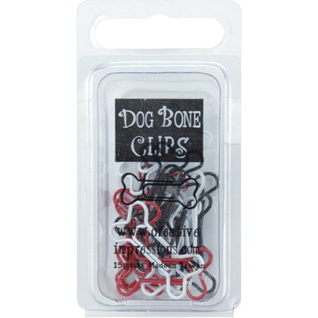 Painted Metal Dog Bone Paper Clips 1.125"X.5" 15/Pkg-Red, White & Black ...