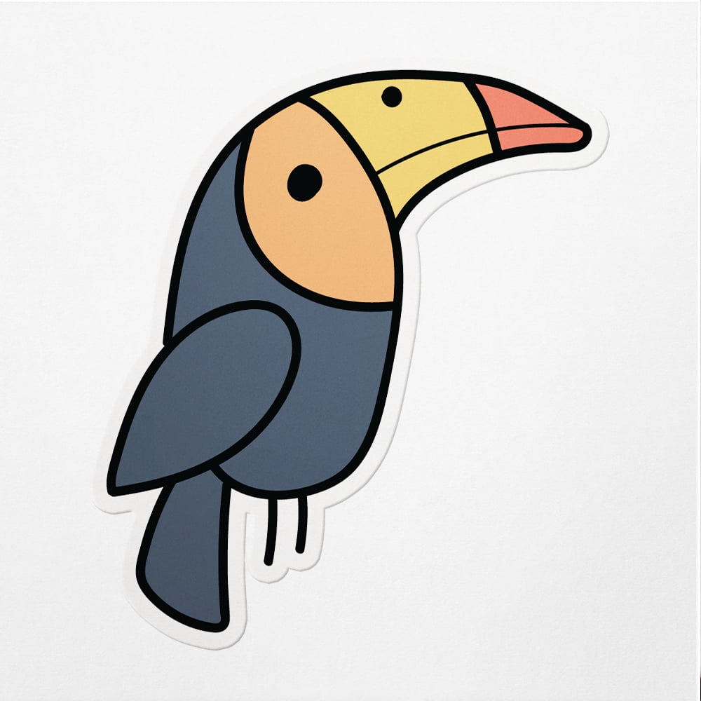 Angdest Club Decal Stickers Of Cute Tukan Premium Indoor (No Waterproof ...