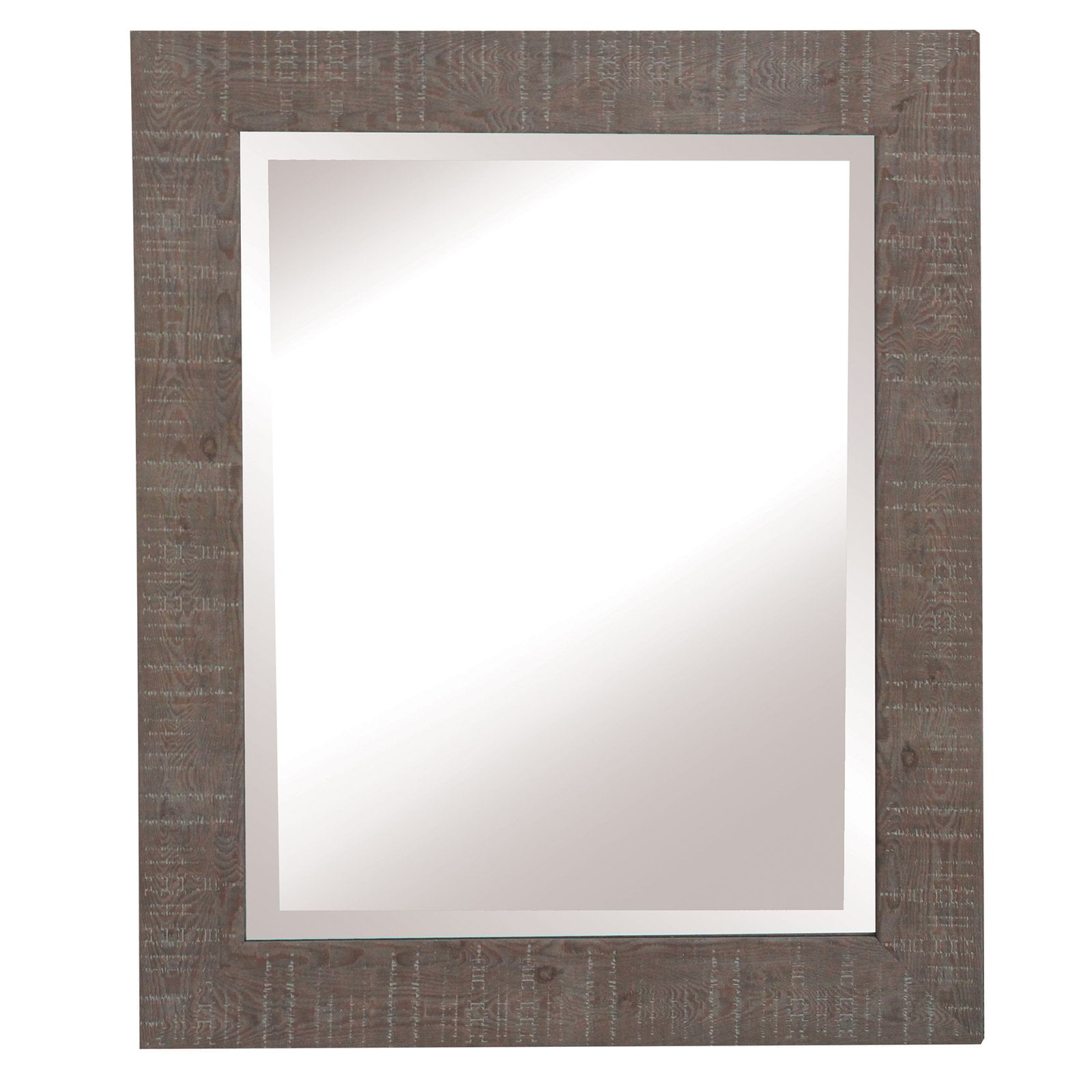 Yosemite Home Shallow Brown Texture Wood Framed Wall Mirror - Walmart.com