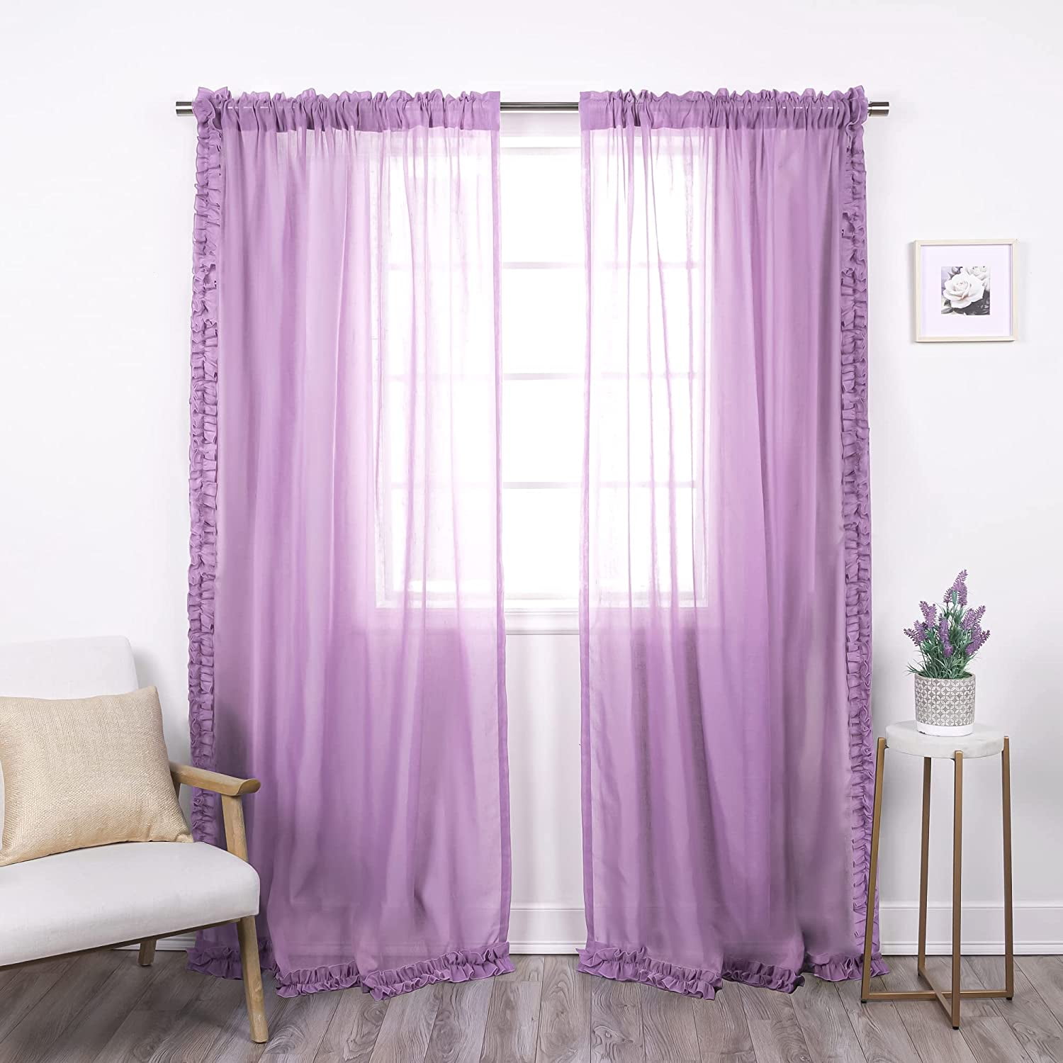 Quality Home Small Ruffle Curtains - Walmart.com