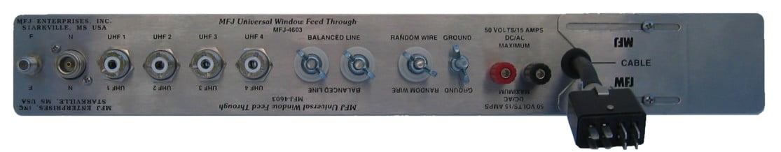 MFJ-4603 Deluxe Panel, Weather-Proof Window Antenna Feedthrough ...