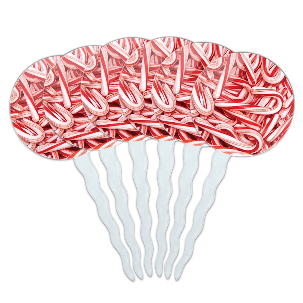 Candy Cane Fabulous Christmas Cupcake Picks Toppers - Set of 6 ...