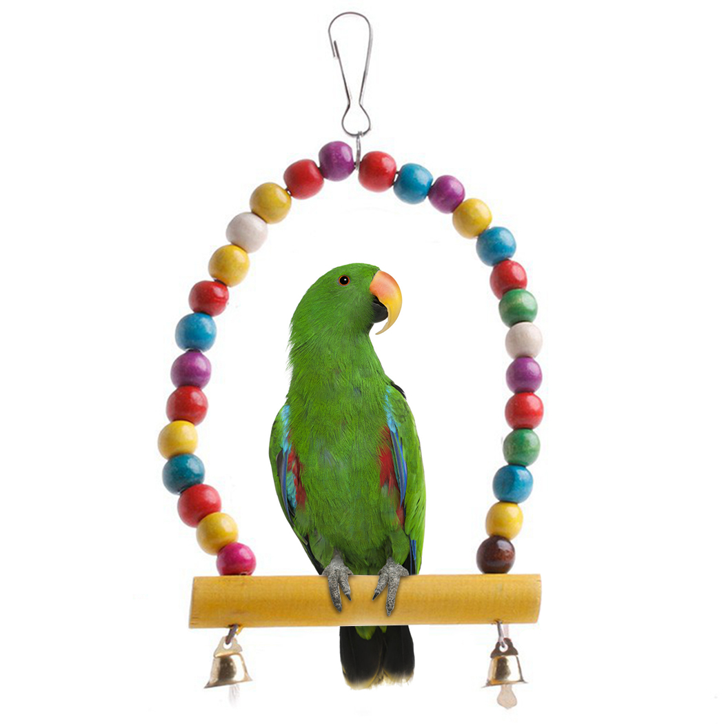 Bird Hanging Perch Wooden Parrot Swing Parrot Perch Parrot Hanging Toy ...