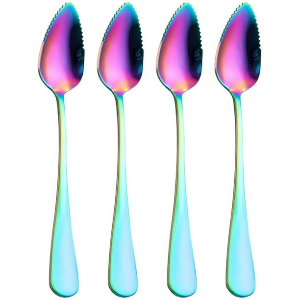 Rainbow Grapefruit Spoons with Serrated Edges for Citrus Fruit, Apple ...