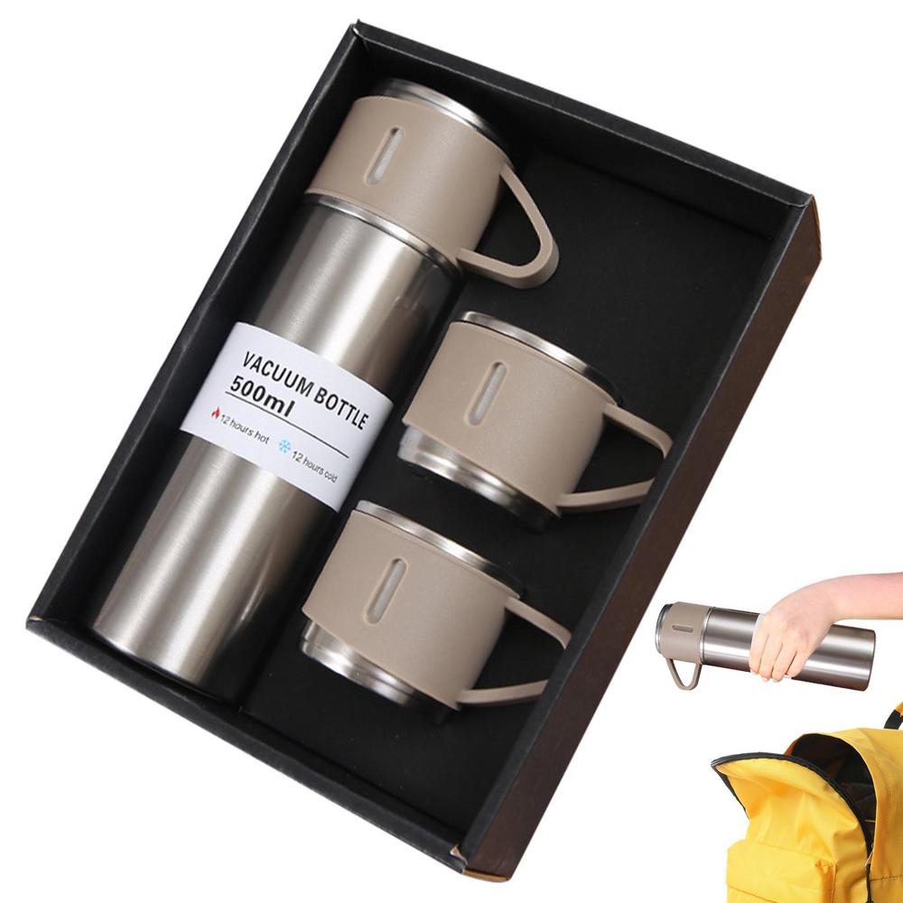 Tohuu Thermal Bottle Stainless Insulated Water Flasks with 3 Lids Leak ...