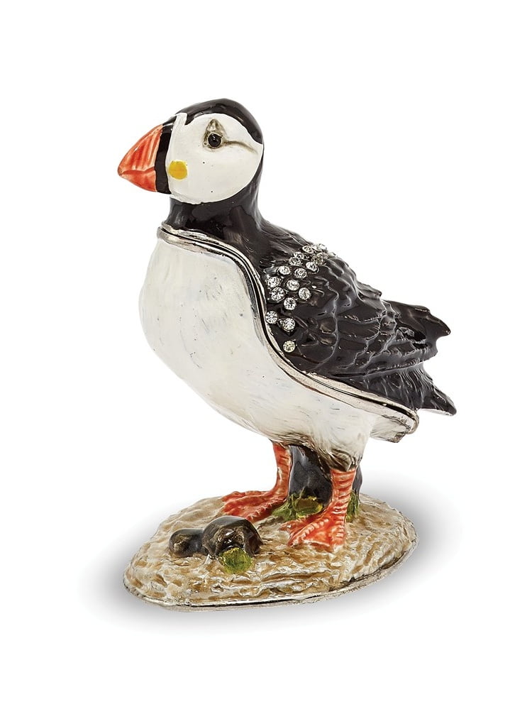 Jewelry Boxes Puffin Design Black Travel Jewellery Box Travel Accessory ...