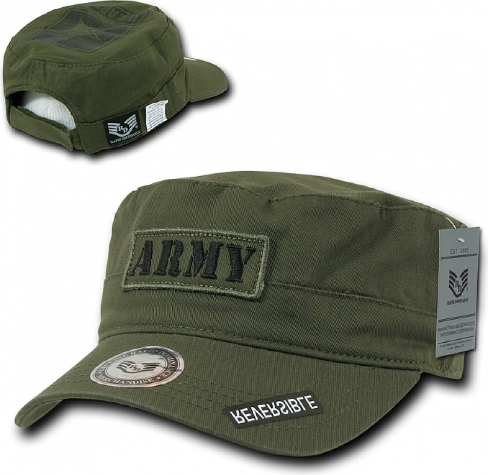 RapDom Army Cadet Reversible Mens Cap [Olive Green - Adjustable ...