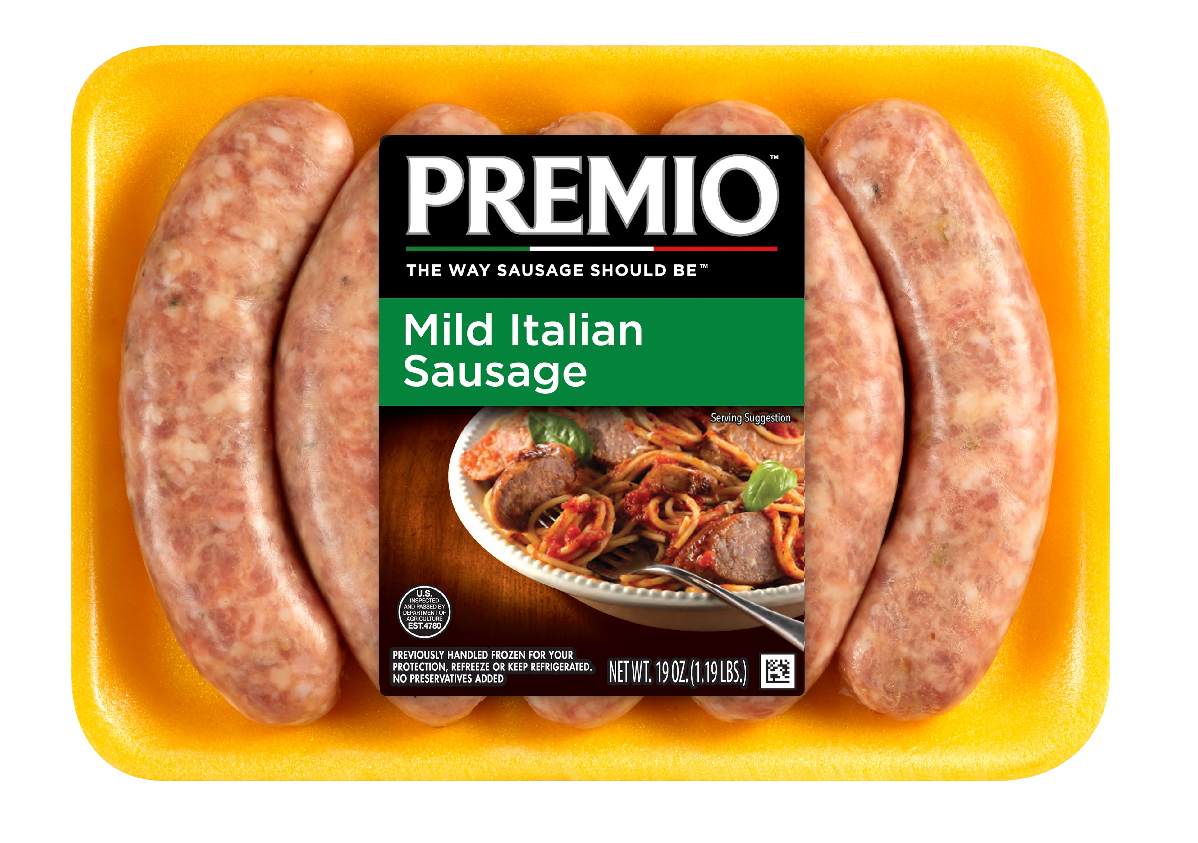 Premio Foods Mild Italian Pork Sausage Links, 19 oz, 5 Count (Fresh ...
