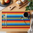 Abstract Colorful Stripes Cotton Linen Placemats Set of 1, Yellow Red ...