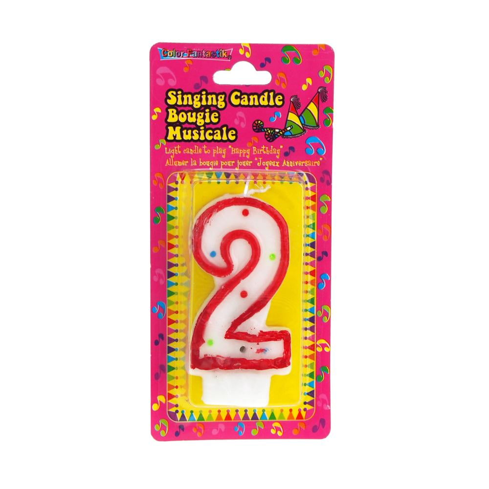 Number 2 Singing Birthday Candle, 2-1/2-Inch - Walmart.com