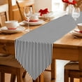 Black White Vertical Striped Table Runner Linen Burlap Table Runner 70 ...
