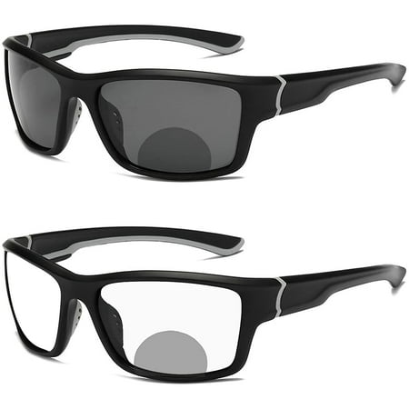 Wrap Around Sports Transition Photochromic Bifocal Reading Glasses for ...