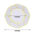 Efavormart 10 Pack | 8" White / Gold Geometric Design Plastic Dessert ...