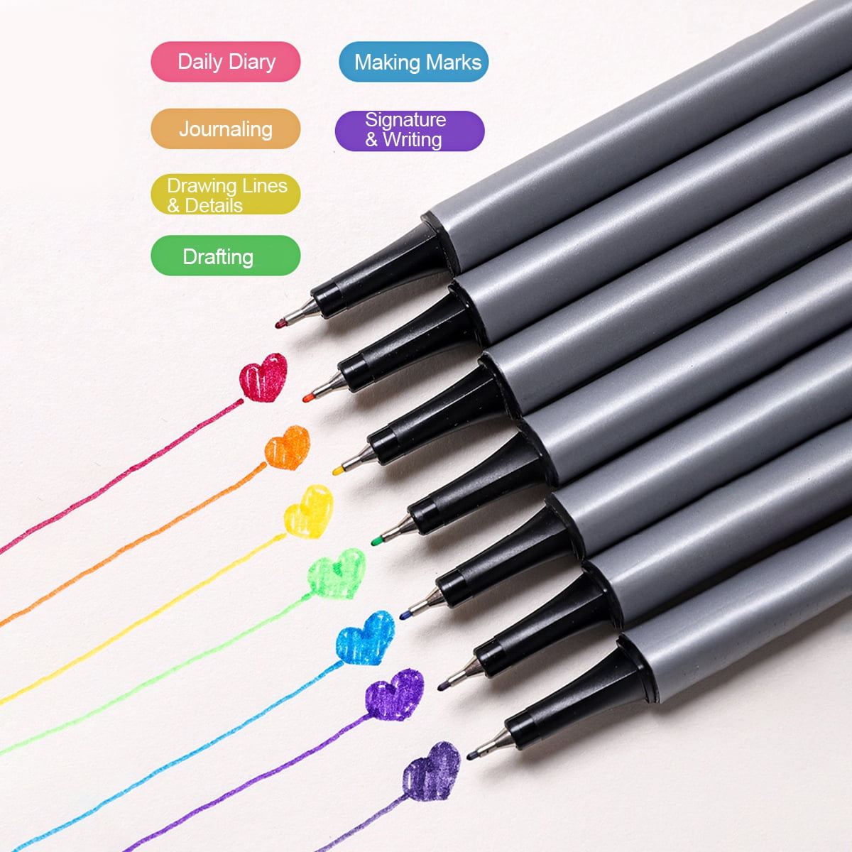 Buy SKYGLORY Fineliner Color Pens 0.4mm Fine Point Marker Pen Set Metal ...