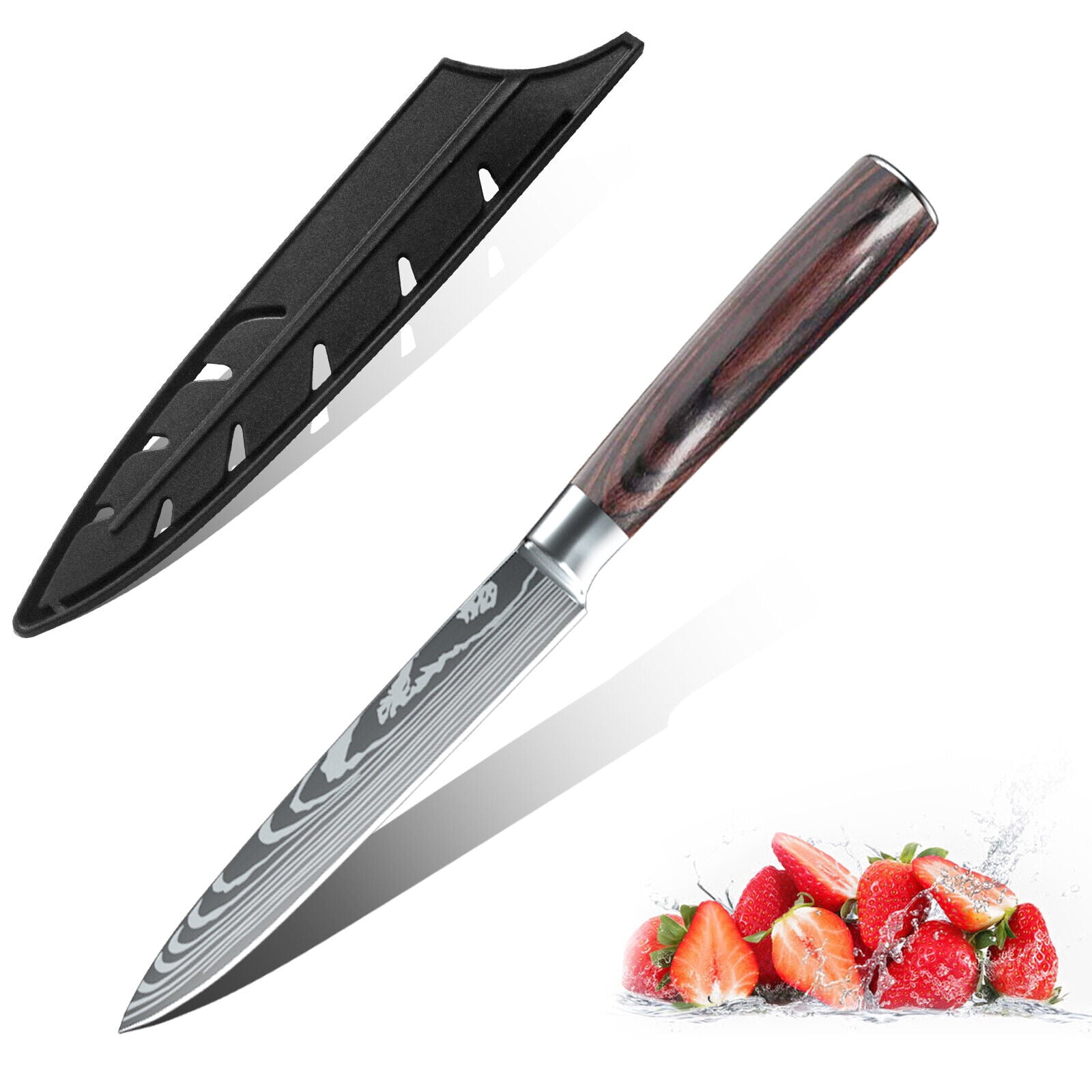 MDHAND 5 inch Utility Knife, Stainless Steel Ultra Sharp Kitchen Chef ...