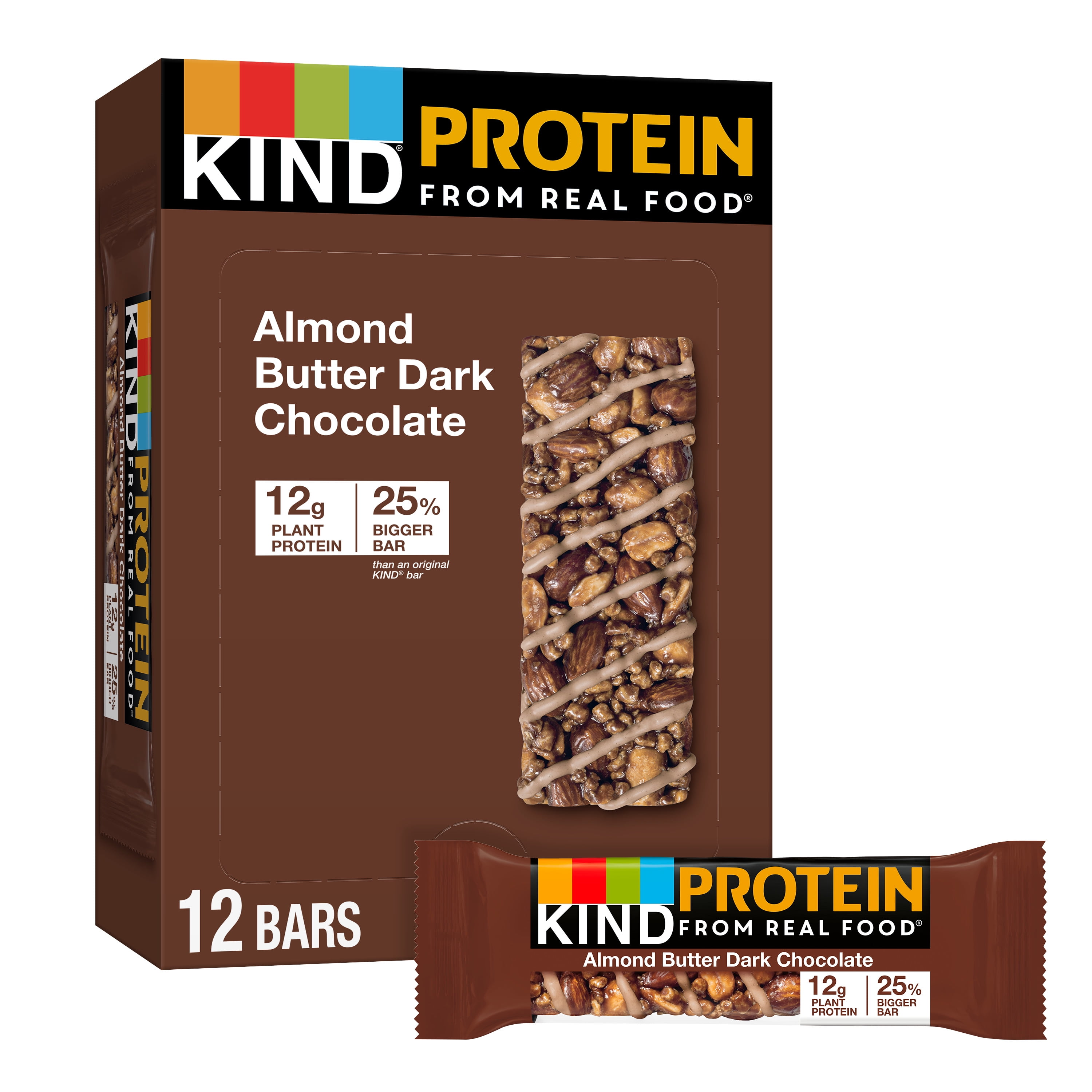 KIND 26832 1.76 oz. Almond Butter Dark Chocolate Protein Bars (12/Pack ...