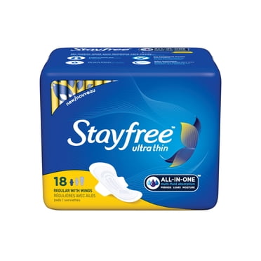 Stayfree Maxi Long Pads with Wings, Unscented, Super, 45 Ct - Walmart.com
