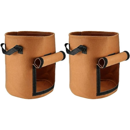 2 Pack Flower Growing Buckets Felt Vegetable Flower Growing Bags ...